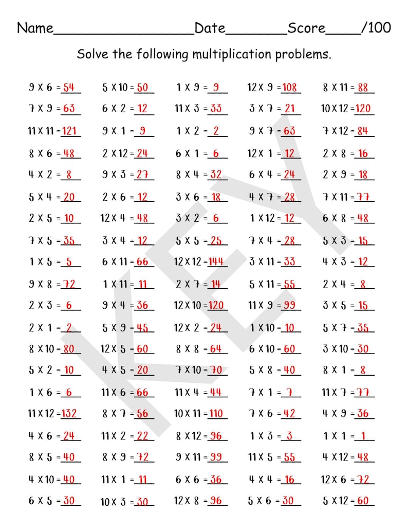 30 Printable Math Multiplication Worksheets for Kids - Fill in the ...