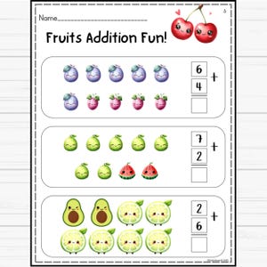 Addition With Pictures Sum up to 1–10 | Kindergarten Math Worksheets ...