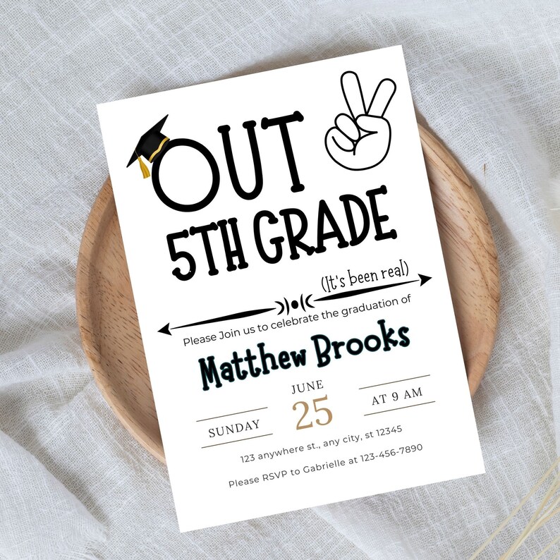 Middle School Graduation Invitation End of the School Editable Party ...