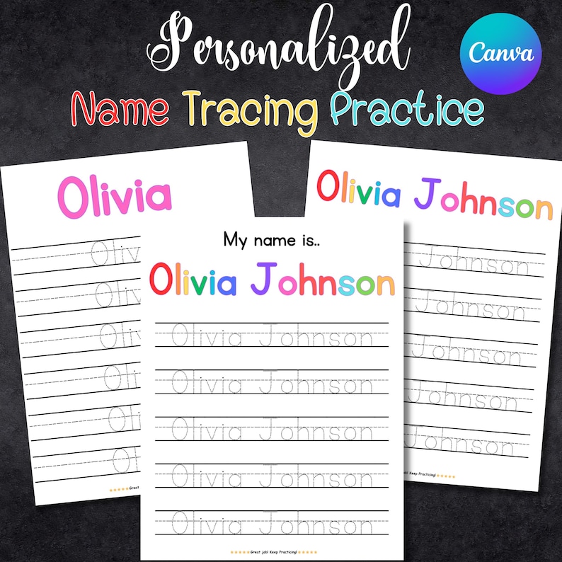 Editable Name Tracing Worksheet | Personalized Preschool Handwriting ...
