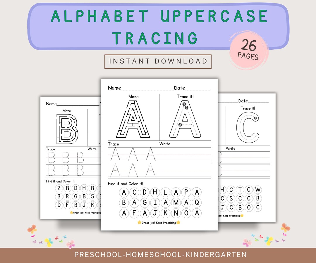 Alphabet Tracing Worksheets for Kids | Alphabet Kids Activity ...