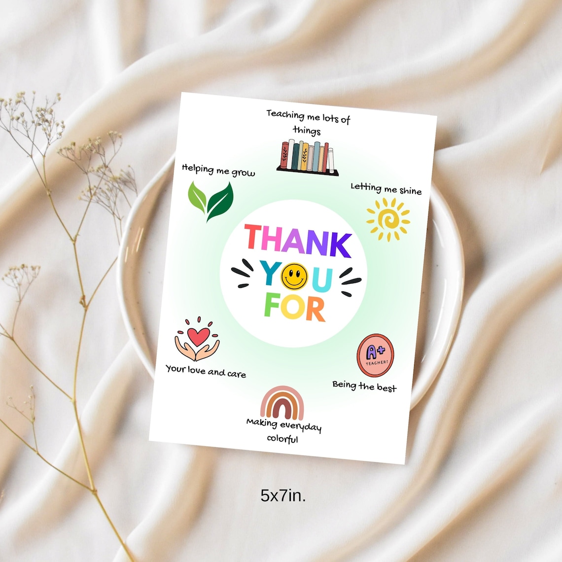 Printable Thank You Teacher Card Teacher Appreciation Thank You Card ...