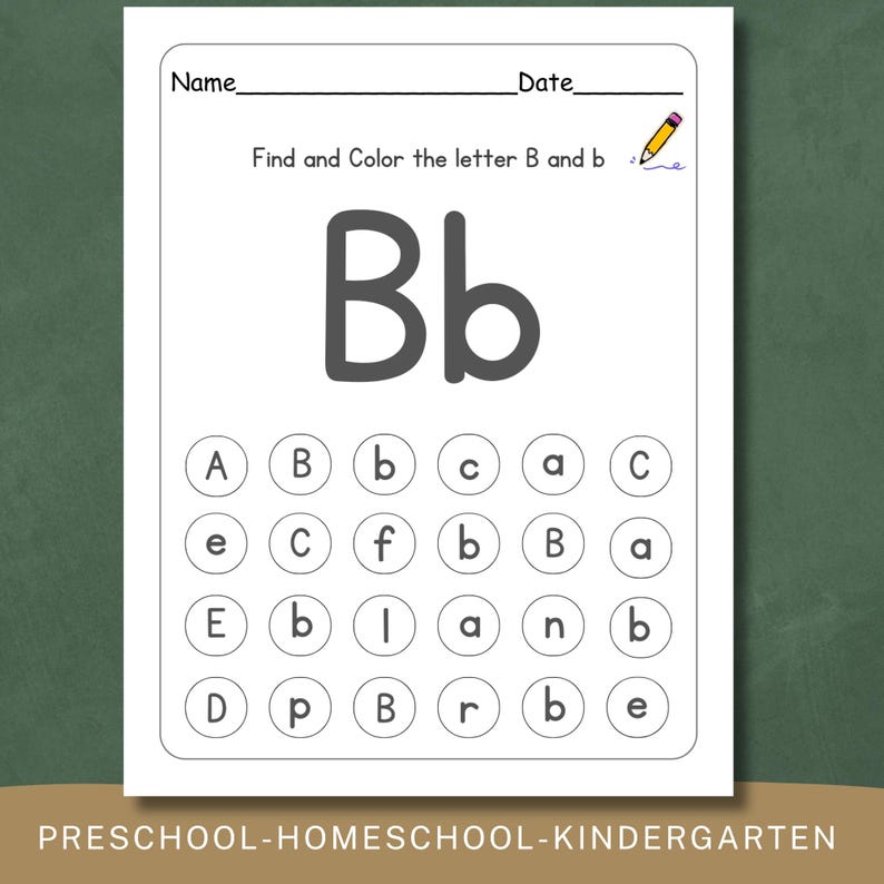 Letter Recognition Worksheets | Alphabet Kids Activity | Find the ...