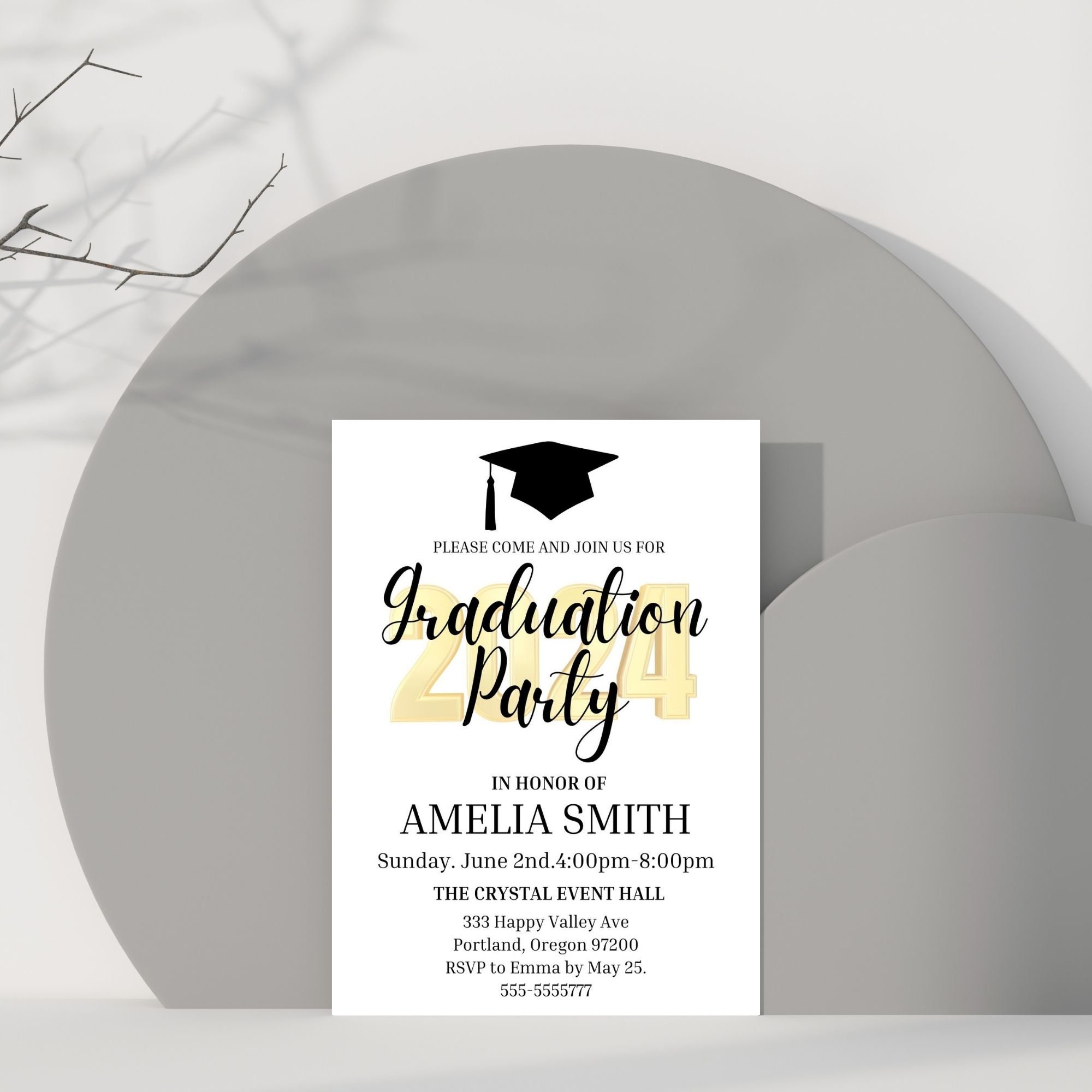Graduation Invitation Insert Card Class of 2024 Graduation Announcement ...
