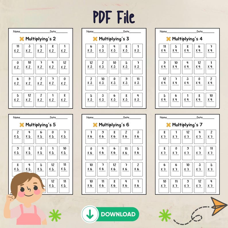 Multiplication Worksheets 0-12 | Times Table Practice | 2nd-5th Grade ...