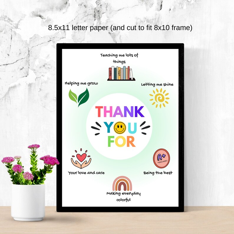 Printable Thank You Teacher Card Teacher Appreciation Thank You Card ...