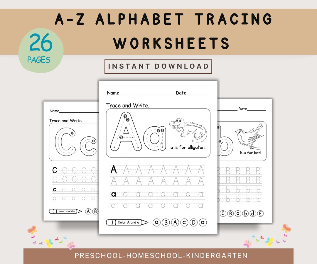 Printable Alphabet Tracing Worksheets for Kids | Alphabet Writing ...