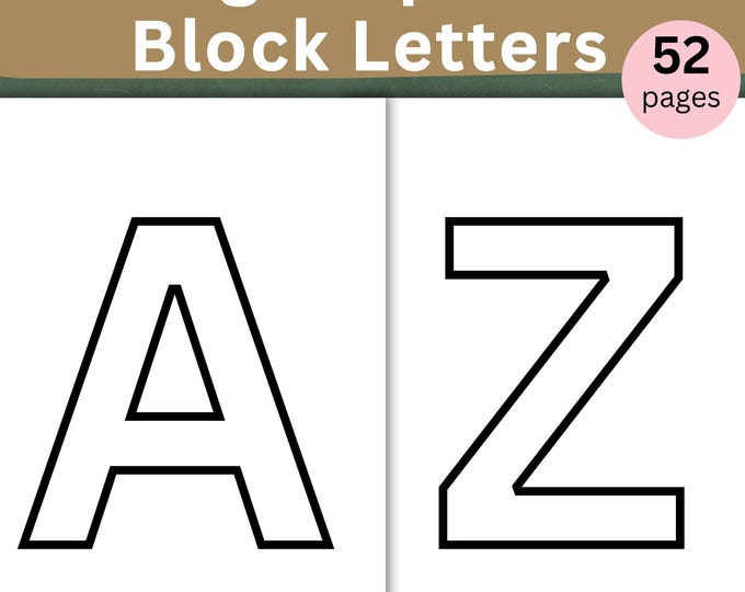 Large Printable Alphabet Letters A-Z. - Etsy Canada