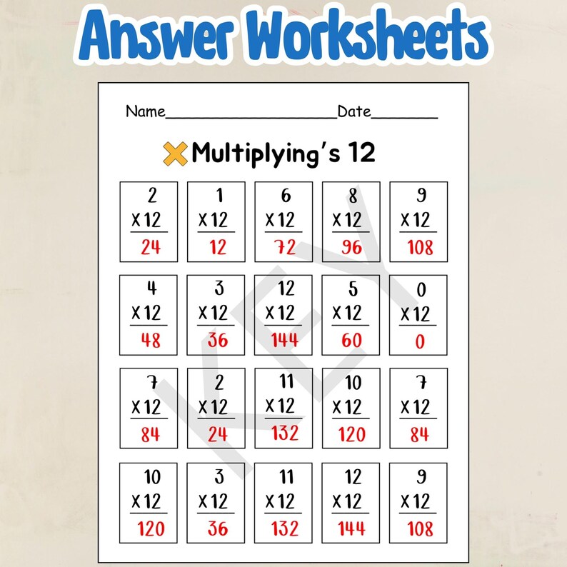 Multiplication Worksheets 0-12 | Times Table Practice | 2nd-5th Grade ...