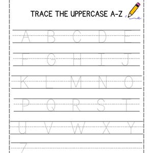 Printable Trace the Alphabet Worksheets A-Z Uppercase Lowercase Letters ...