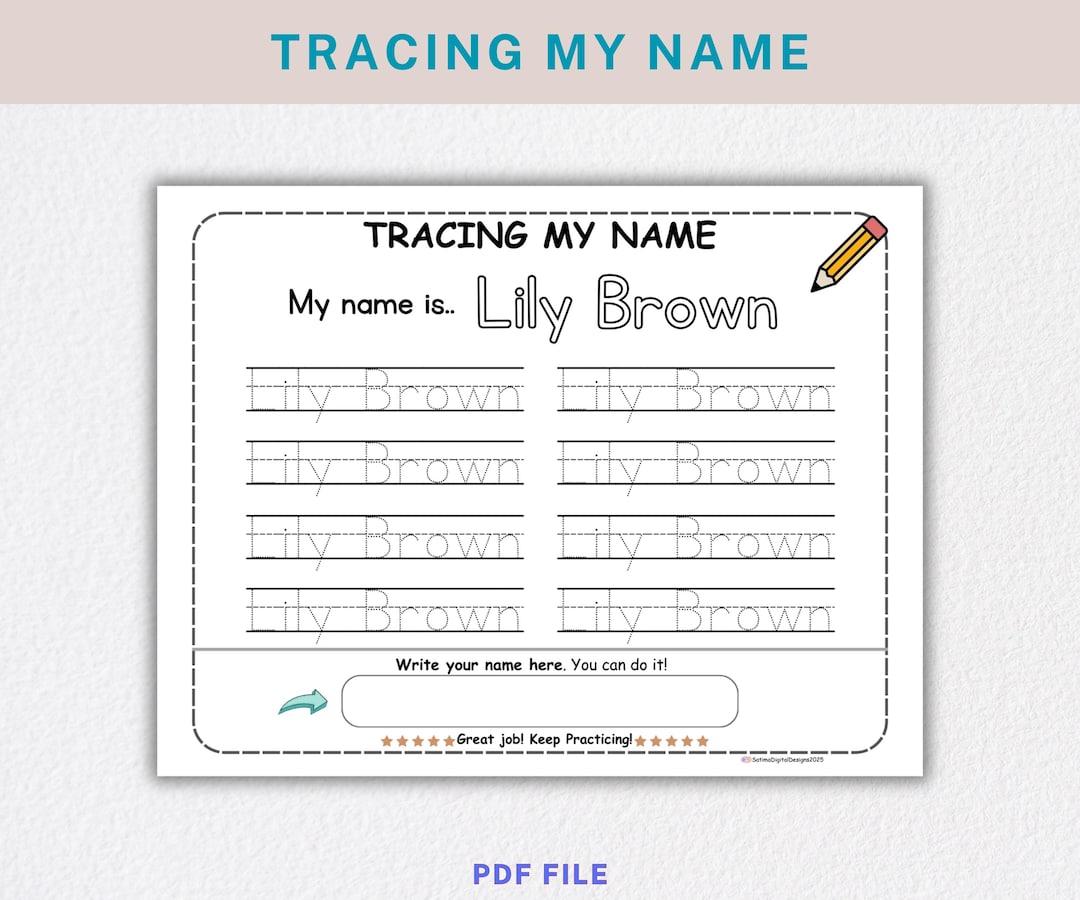 Name Tracing Custom Worksheet, Personalized Name Worksheet, Pre-custom ...