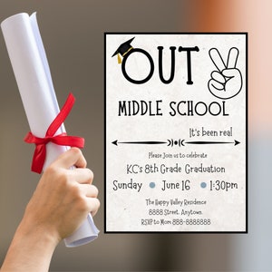 Middle School Graduation Invitation | End of the School | Editable ...