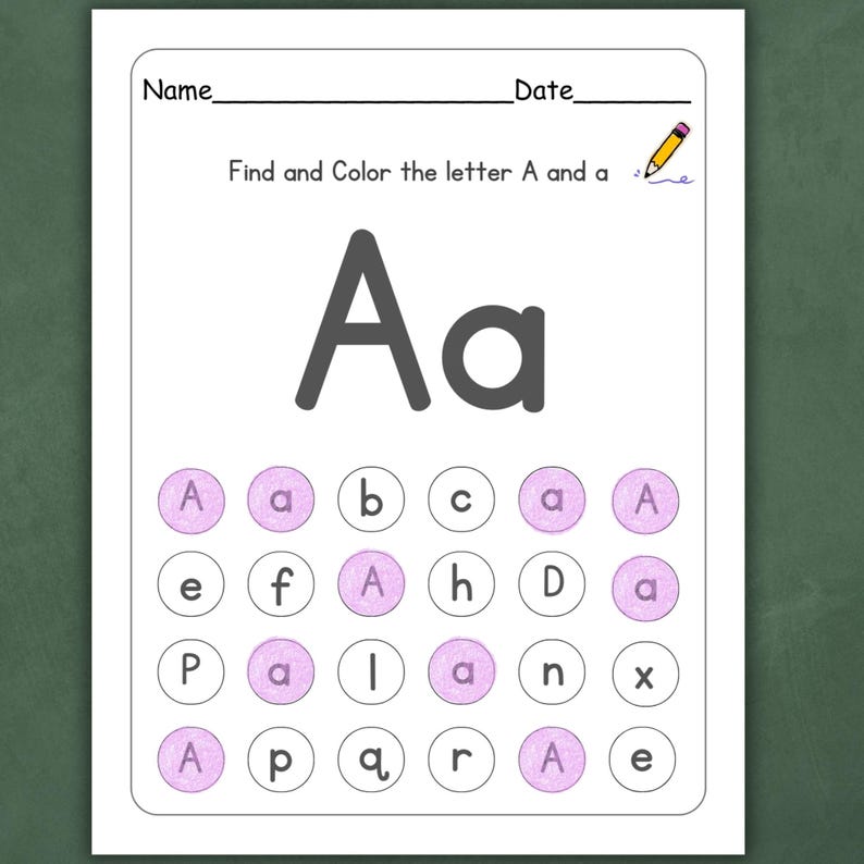 Letter Recognition Worksheets | Alphabet Kids Activity | Find the ...