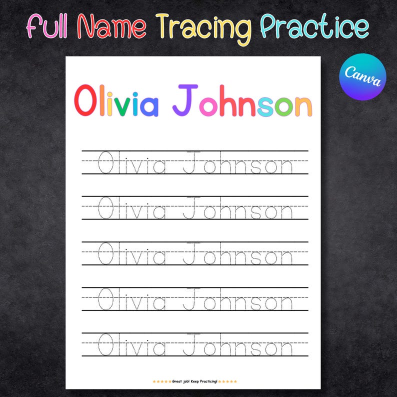 Editable Name Tracing Worksheet | Personalized Preschool Handwriting ...