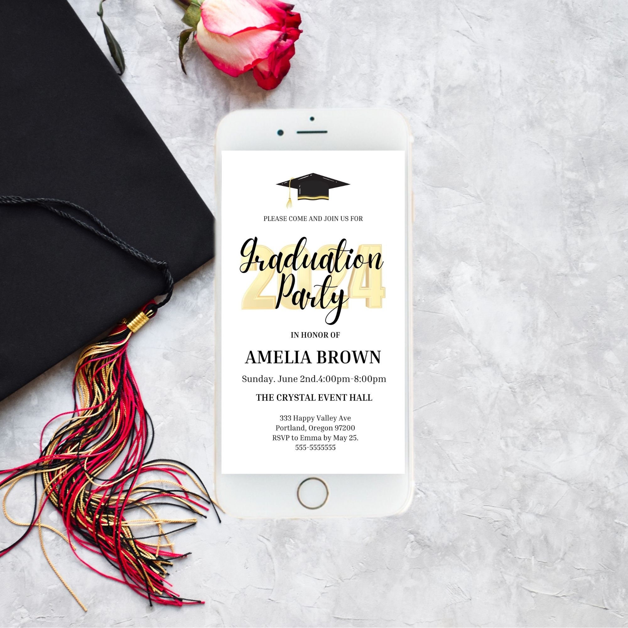 Electronic Graduation Party Invitation Template Phone Invitation Mobile ...