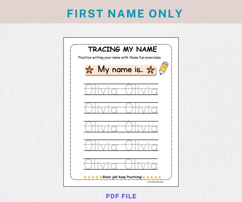 Editable Name Tracing Worksheets, Personalized Name Writing Practice ...