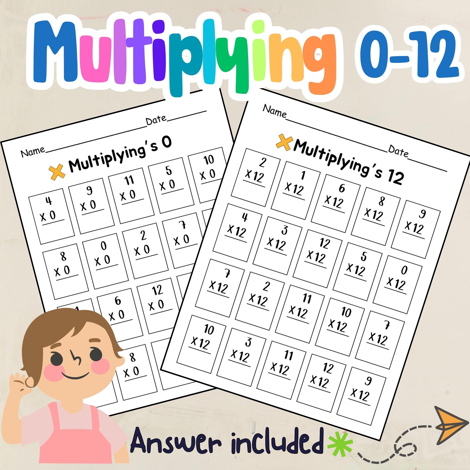 Multiplication Worksheets 0-12 | Times Table Practice | 2nd-5th Grade ...