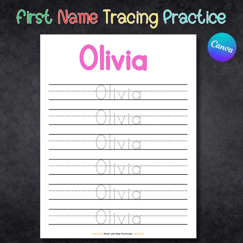 Editable Name Tracing Worksheet | Personalized Preschool Handwriting ...