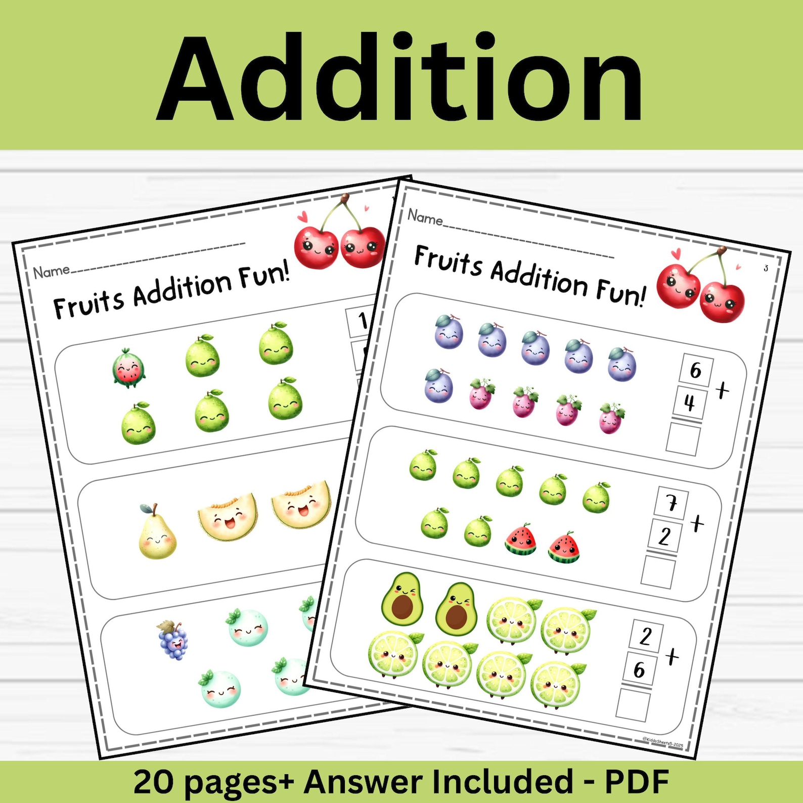 Addition With Pictures Sum up to 1–10 | Kindergarten Math Worksheets ...