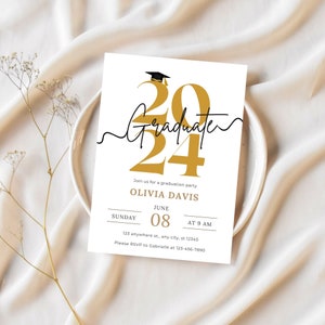Class of 2024 Graduation Invitation Graduation Party Invitation High ...