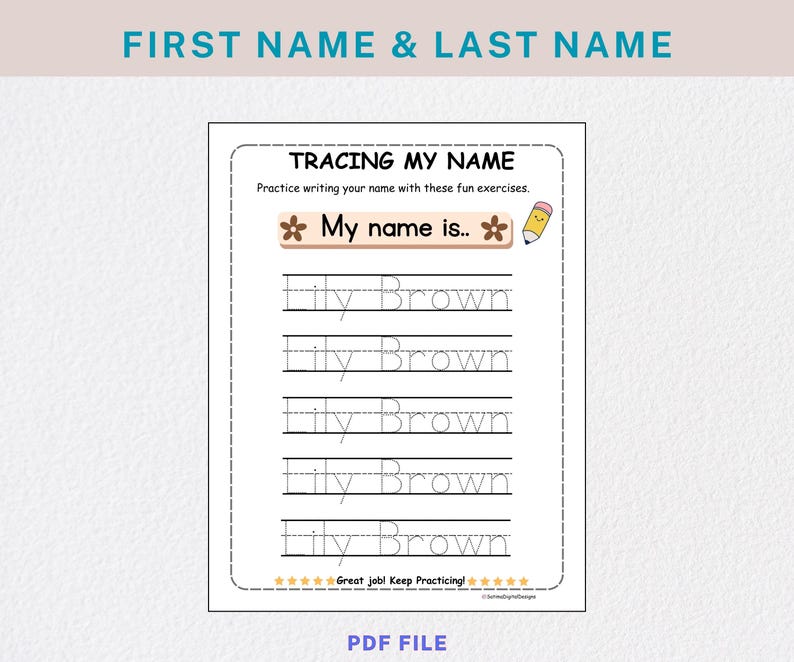 Editable Name Tracing Worksheets, Personalized Name Writing Practice ...