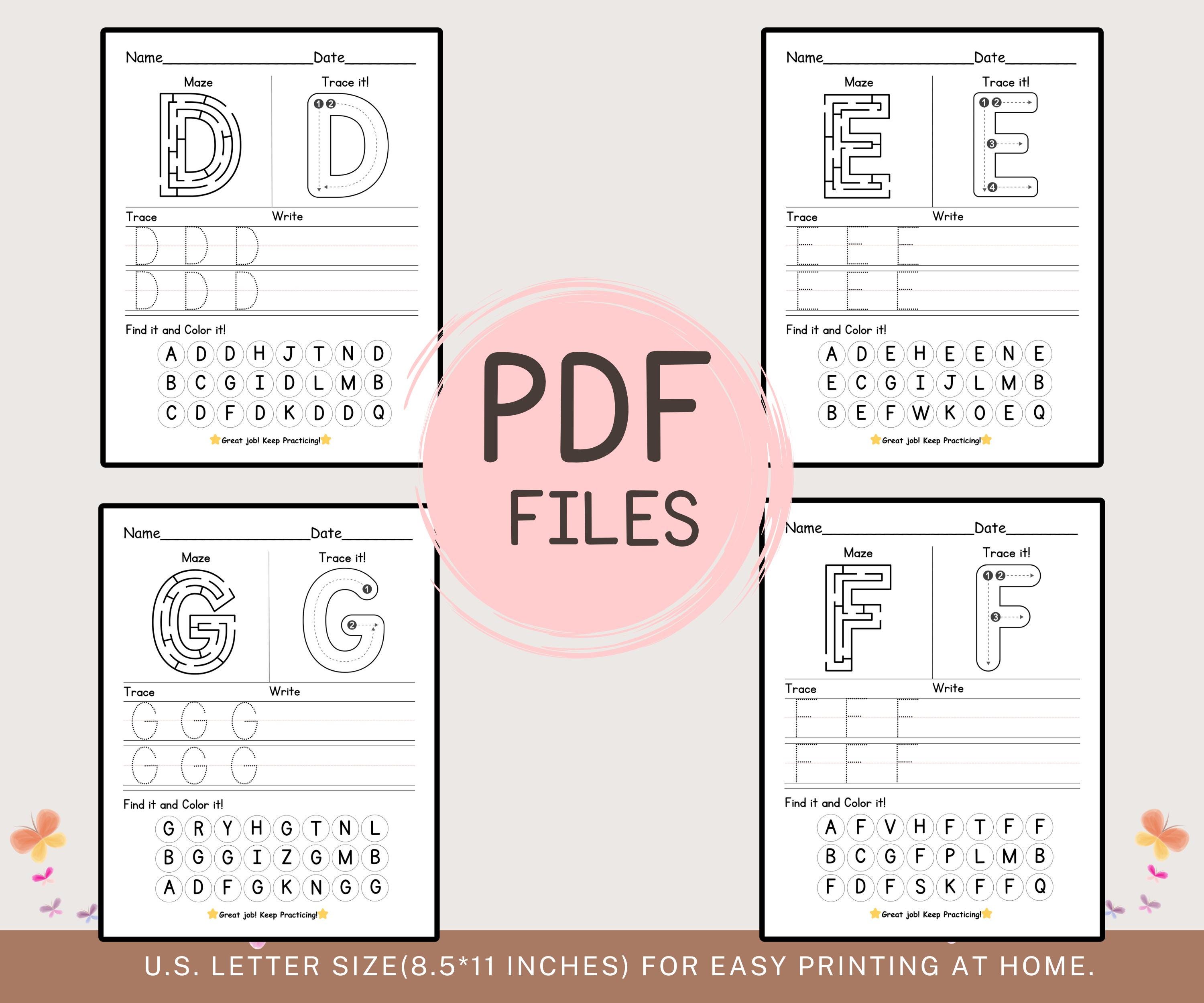 Alphabet Tracing Worksheets for Kids | Alphabet Kids Activity ...