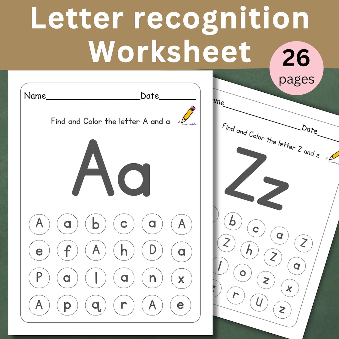 Letter Recognition Worksheets | Alphabet Kids Activity | Find the ...