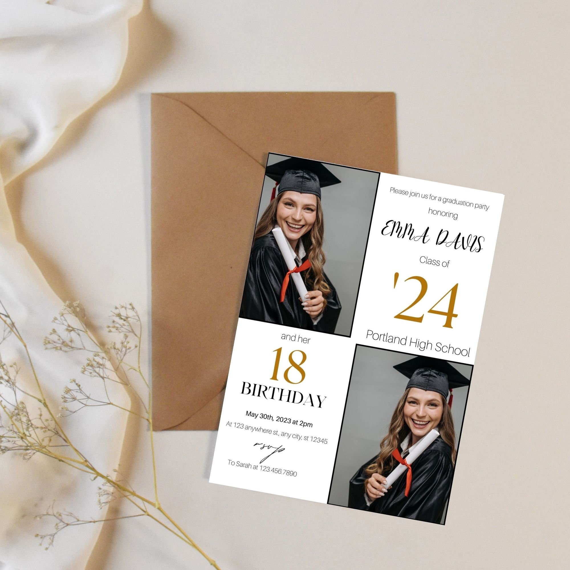 Class of 2024 Graduation Invitation Graduation Party Invitation High ...