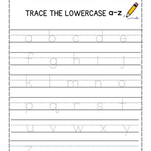 Printable Trace the Alphabet Worksheets A-Z Uppercase Lowercase Letters ...