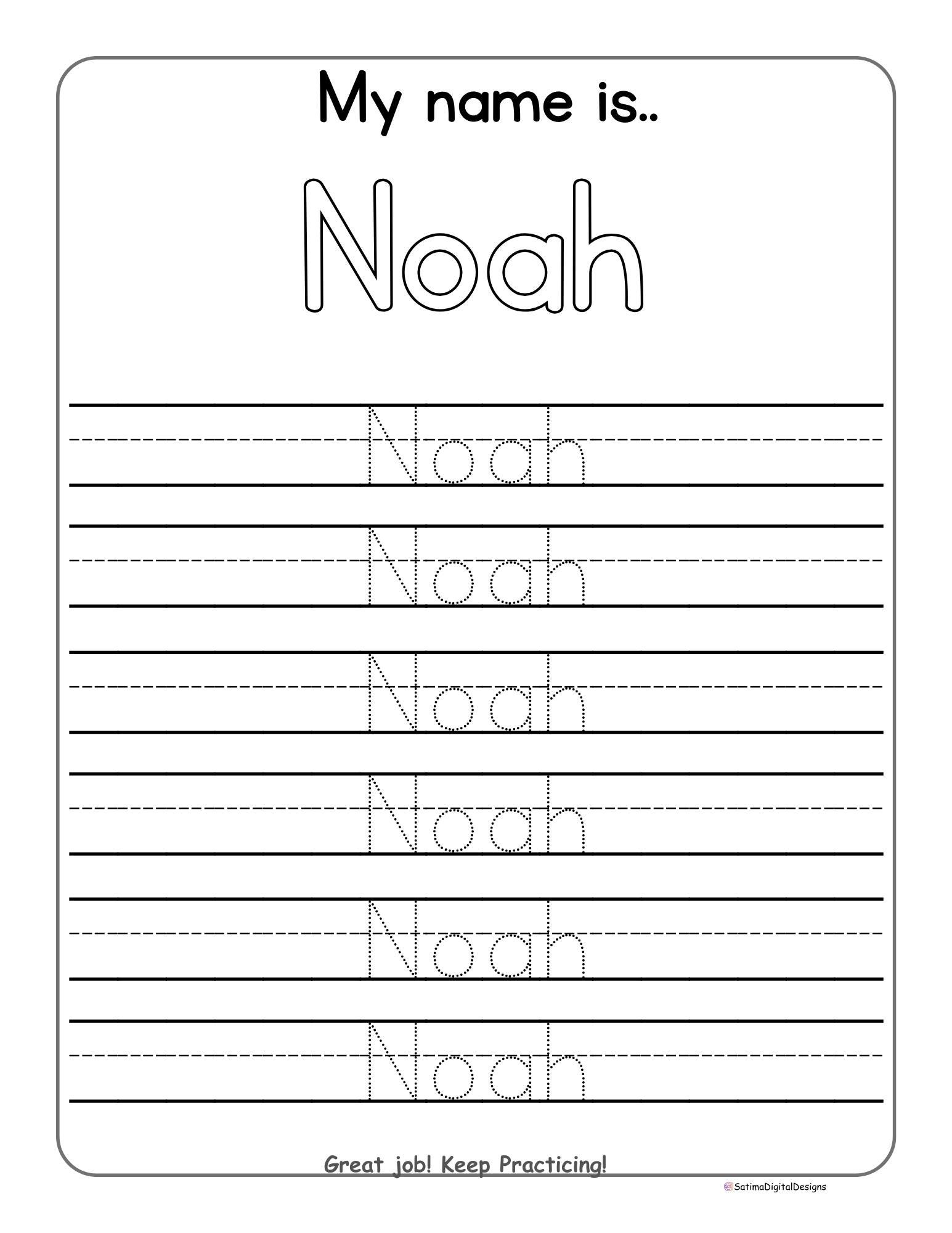 Editable Name Tracing Worksheets, Personalized Name Writing Practice ...