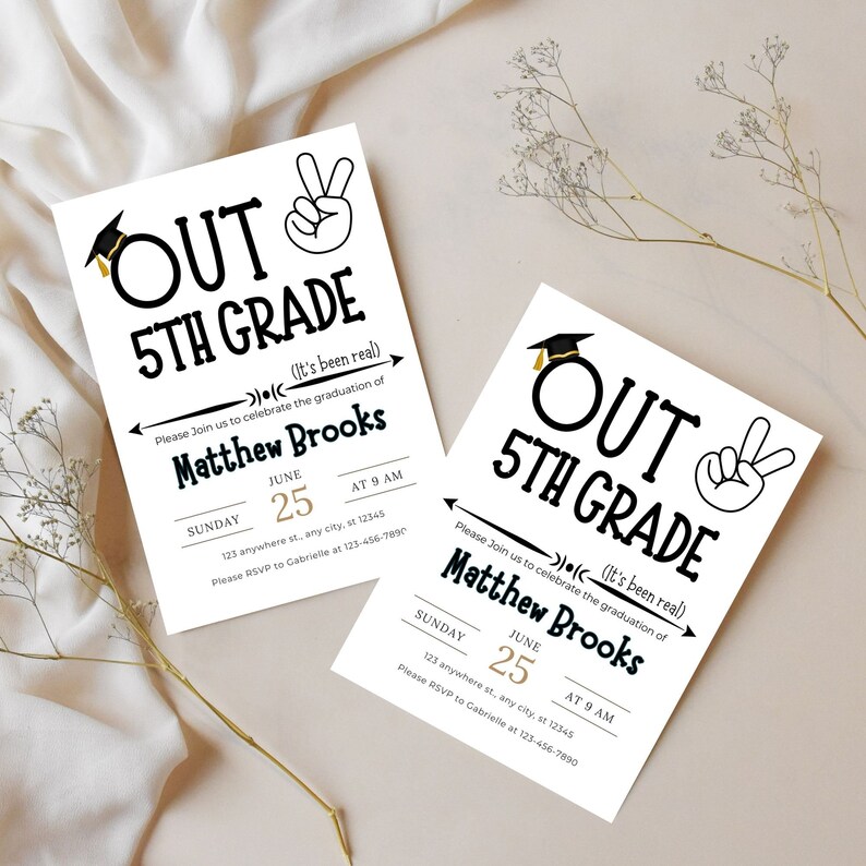 Middle School Graduation Invitation End of the School Editable Party ...