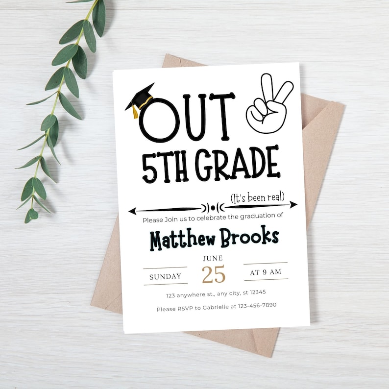 Middle School Graduation Invitation End of the School Editable Party ...