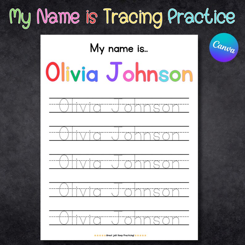 Editable Name Tracing Worksheet | Personalized Preschool Handwriting ...