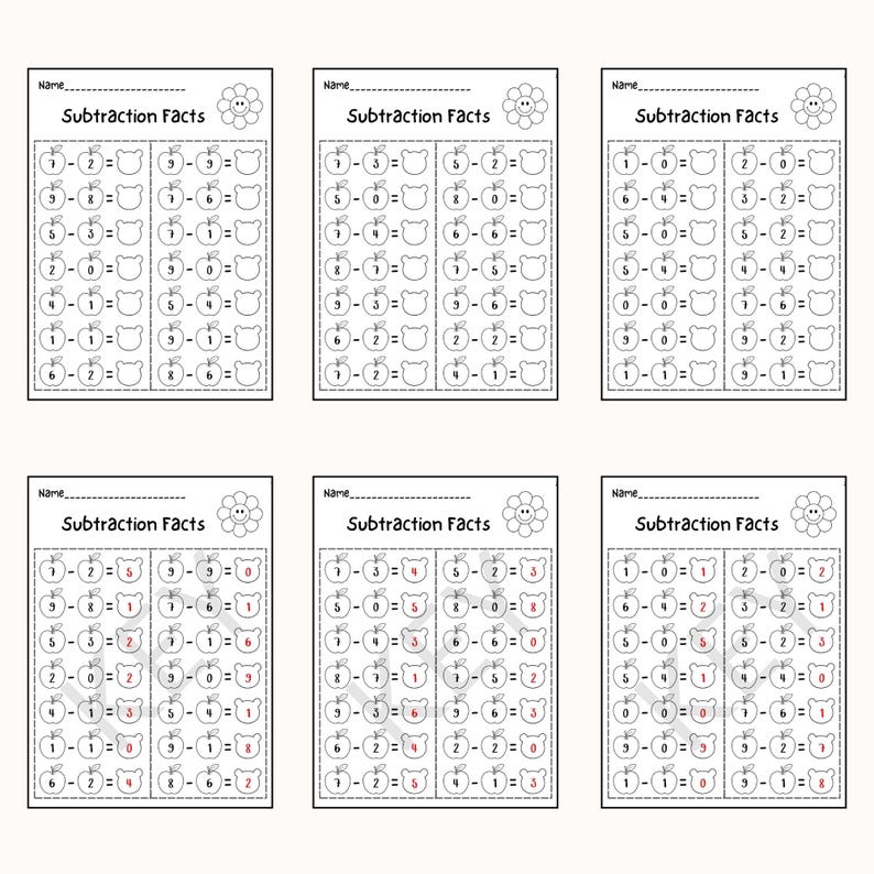 Addition and Subtraction Worksheets | 20 Math Facts Practice Pages ...