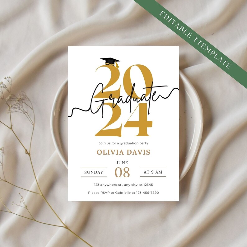 Class of 2024 Graduation Invitation Graduation Party Invitation High ...