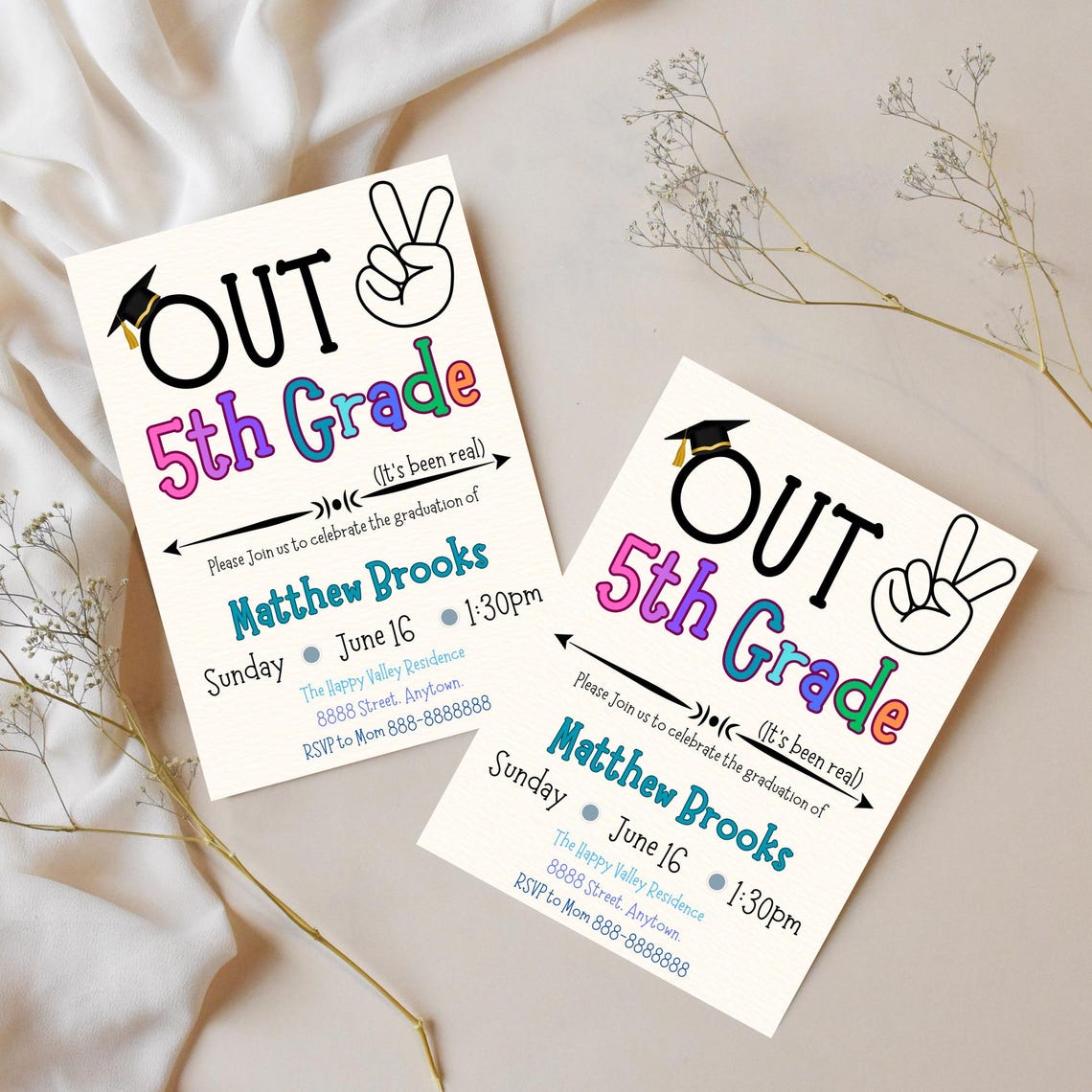 Middle School Graduation Invitation End of the School Party Invite Any ...