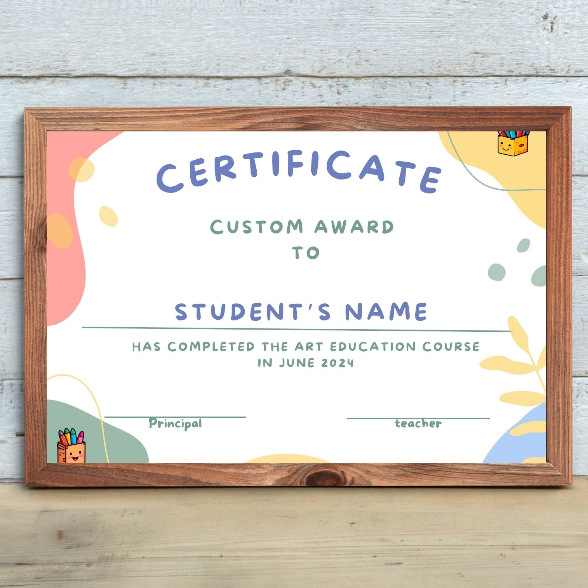 Custom Award Certificate Canva Template Editable Digital Classroom ...