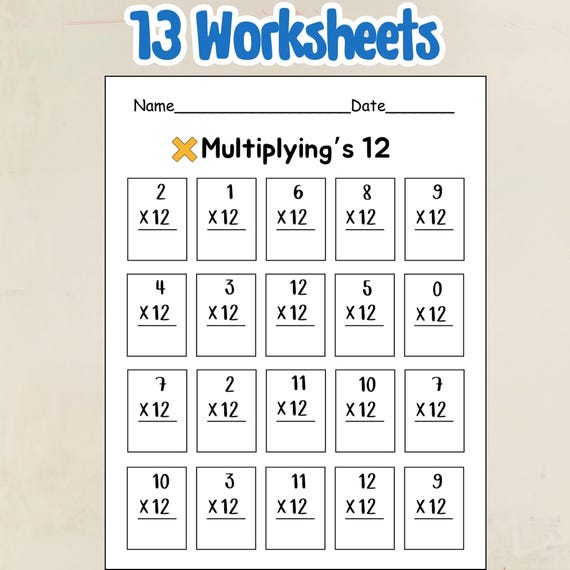 Multiplication Facts 0 12 Worksheet