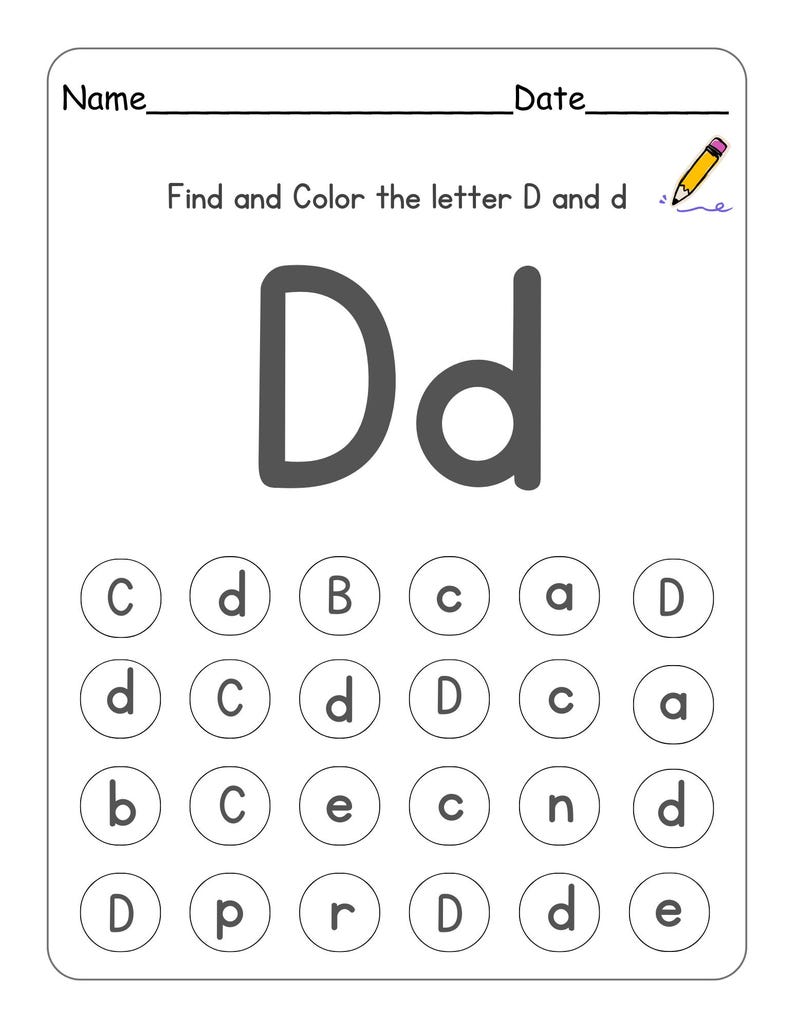 Letter Recognition Worksheets | Alphabet Kids Activity | Find the ...