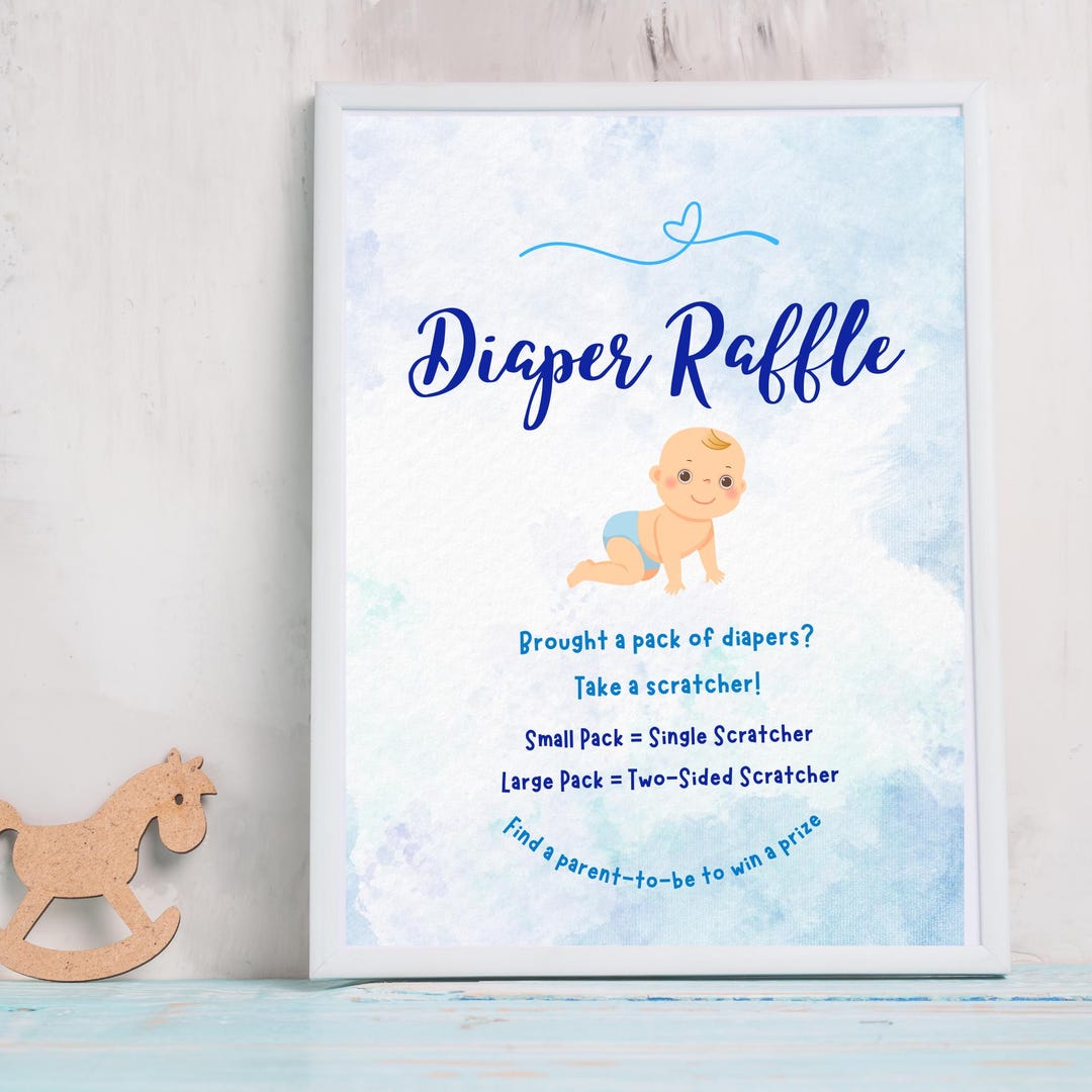 Printable Diaper Raffle Sign Digital Baby Shower Template Gift Table ...