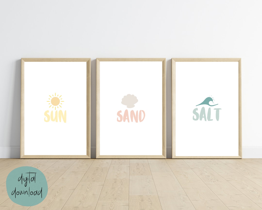 Sun, Sand, and Salt Wall Art, Beach Nursery Decor, Ocean Themed Nursery ...