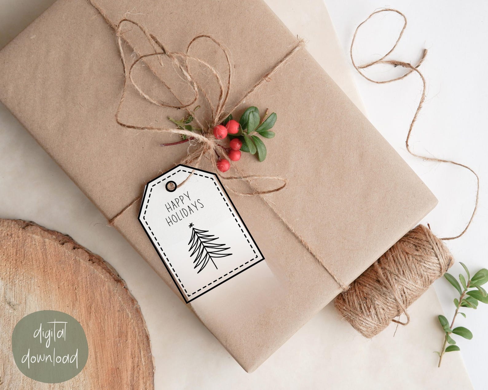 Happy Holidays Gift Tags, Christmas Gift Tags, Holiday Thank You Gift ...