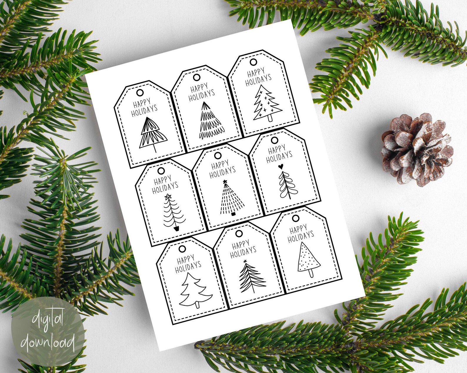 Happy Holidays Gift Tags, Christmas Gift Tags, Holiday Thank You Gift ...