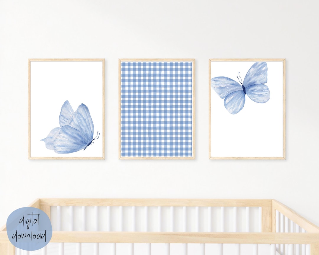 Blue Watercolor Butterfly Printable, Delicate Butterfly Art, Blue ...