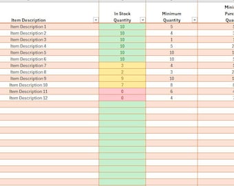 Easy Excel Inventory Template Instant Digital Download Sheet for Small ...