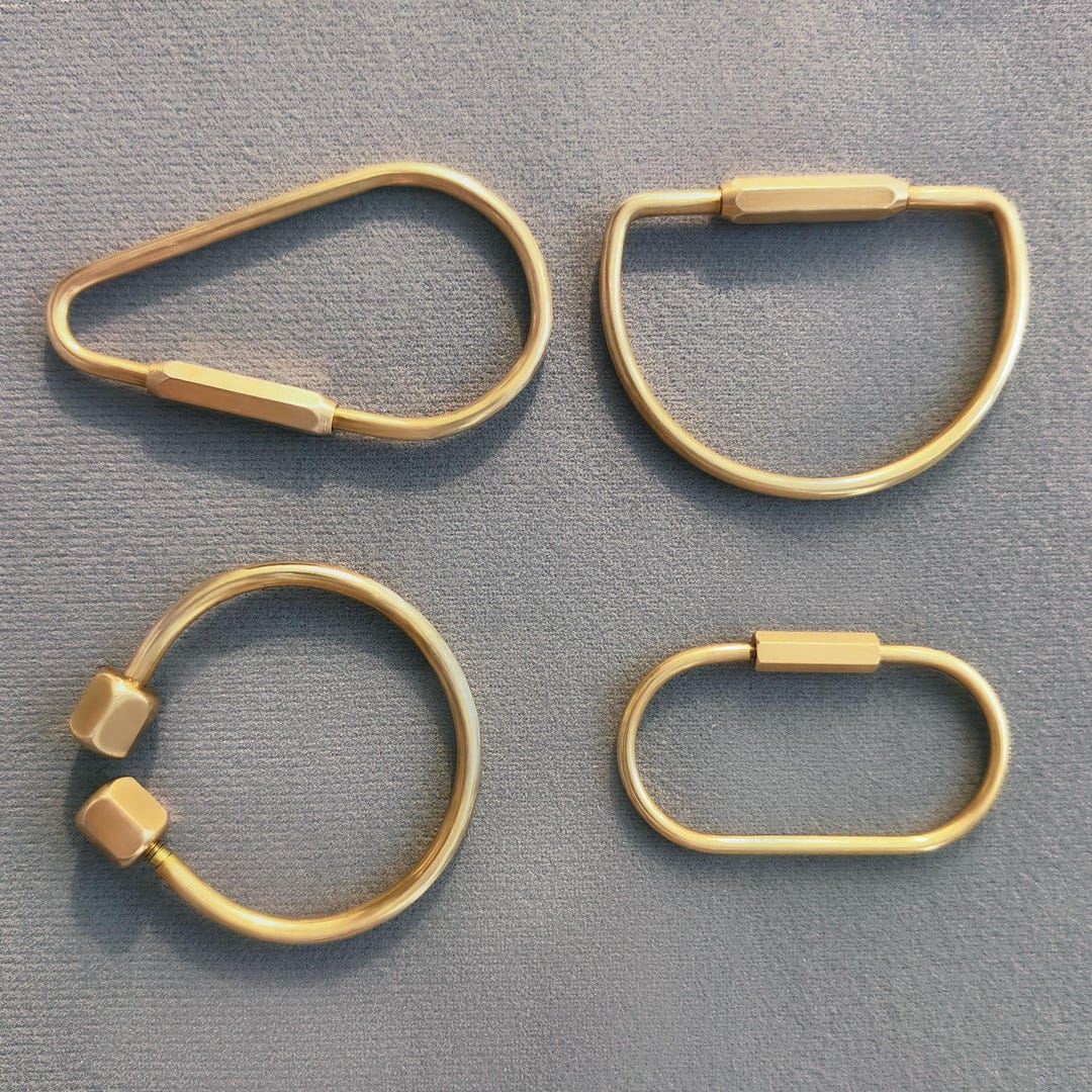 1 Pcs Brass Carabiner Keychain D-ring Carabiner Brass Key Rings Key ...