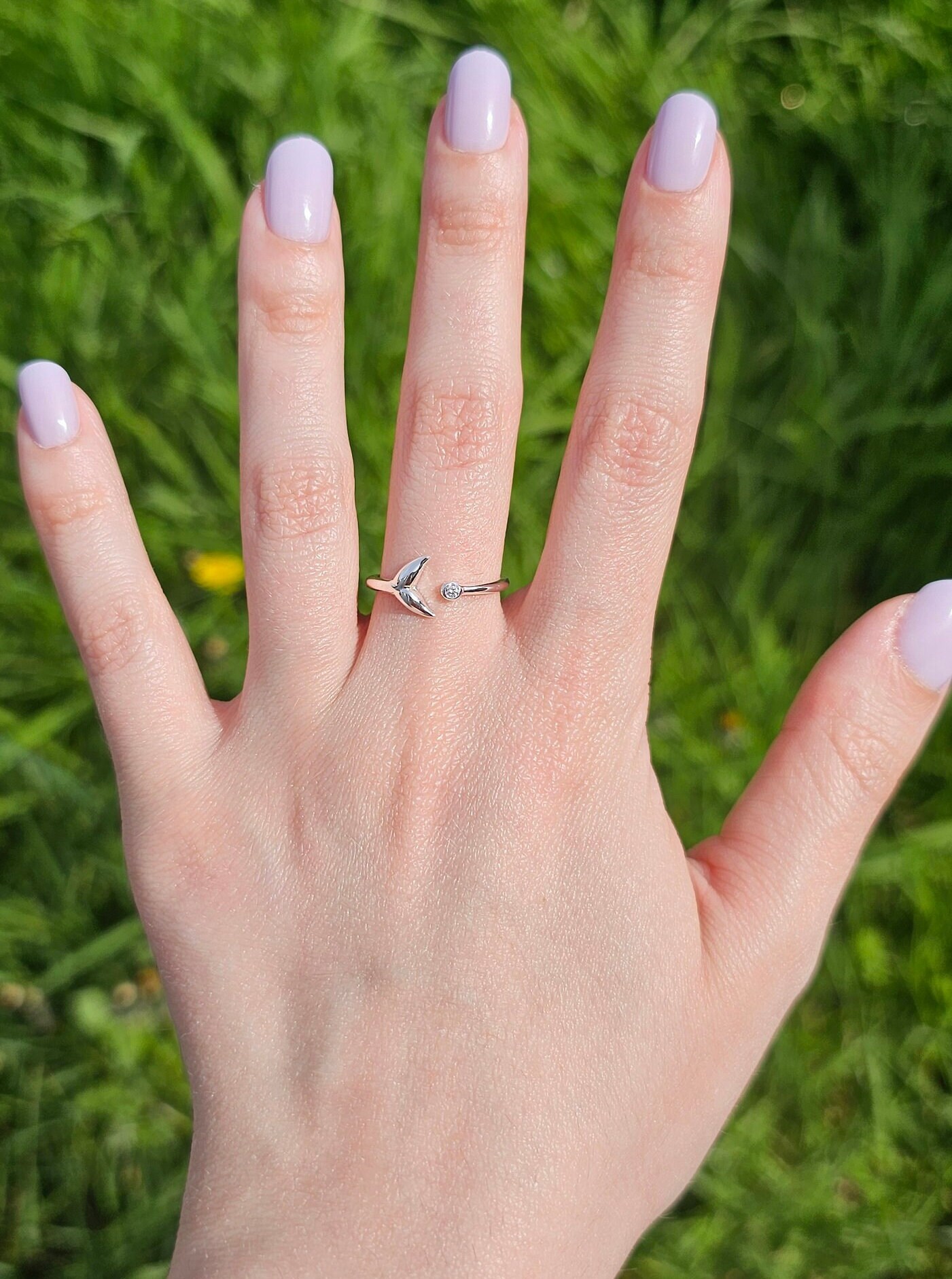 Mermaid Inspired Fish Tail Ring Sterling Silver Ocean Jewelry 925 ...