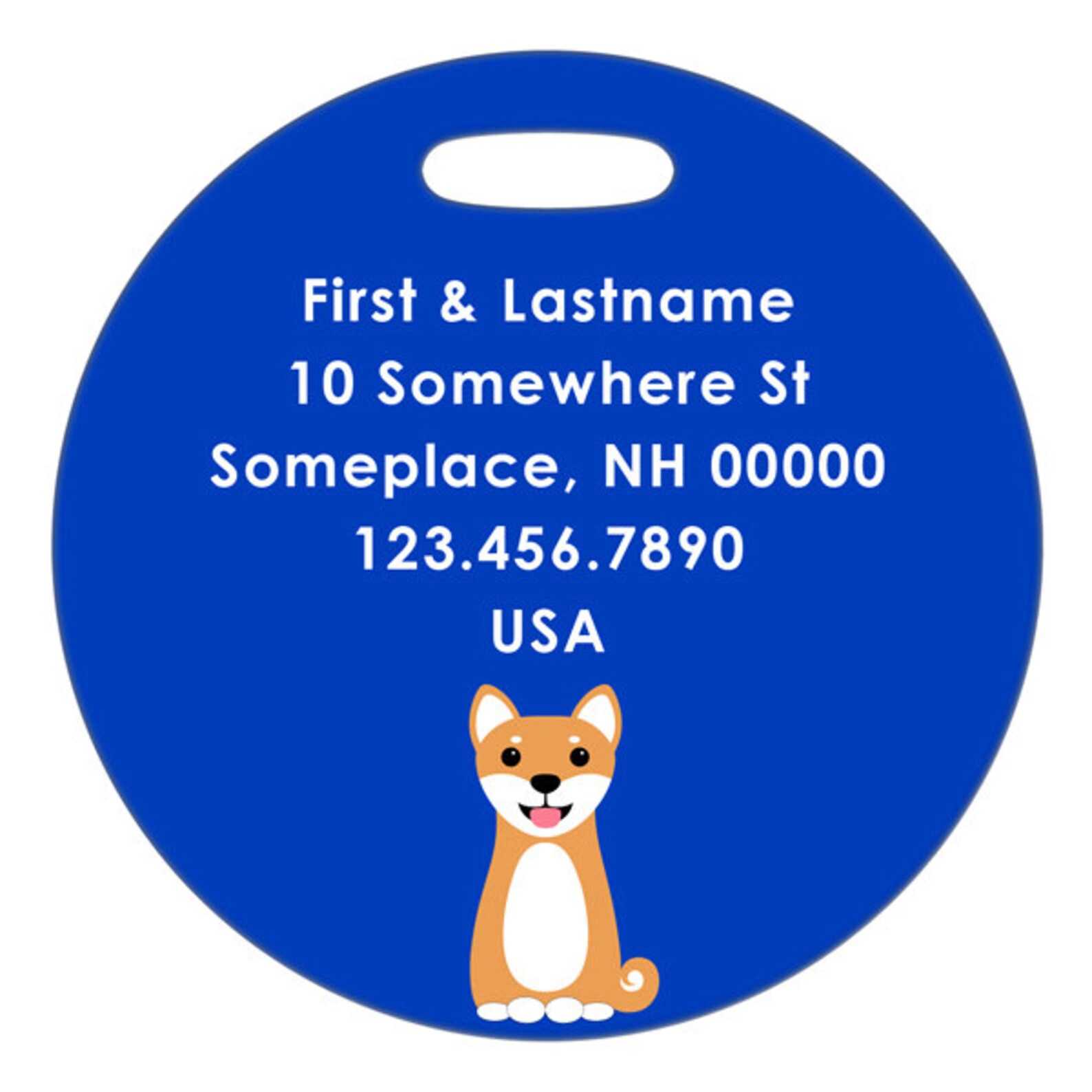 Luggage Tag Shiba Inu Round Plastic Bag Tag - Etsy