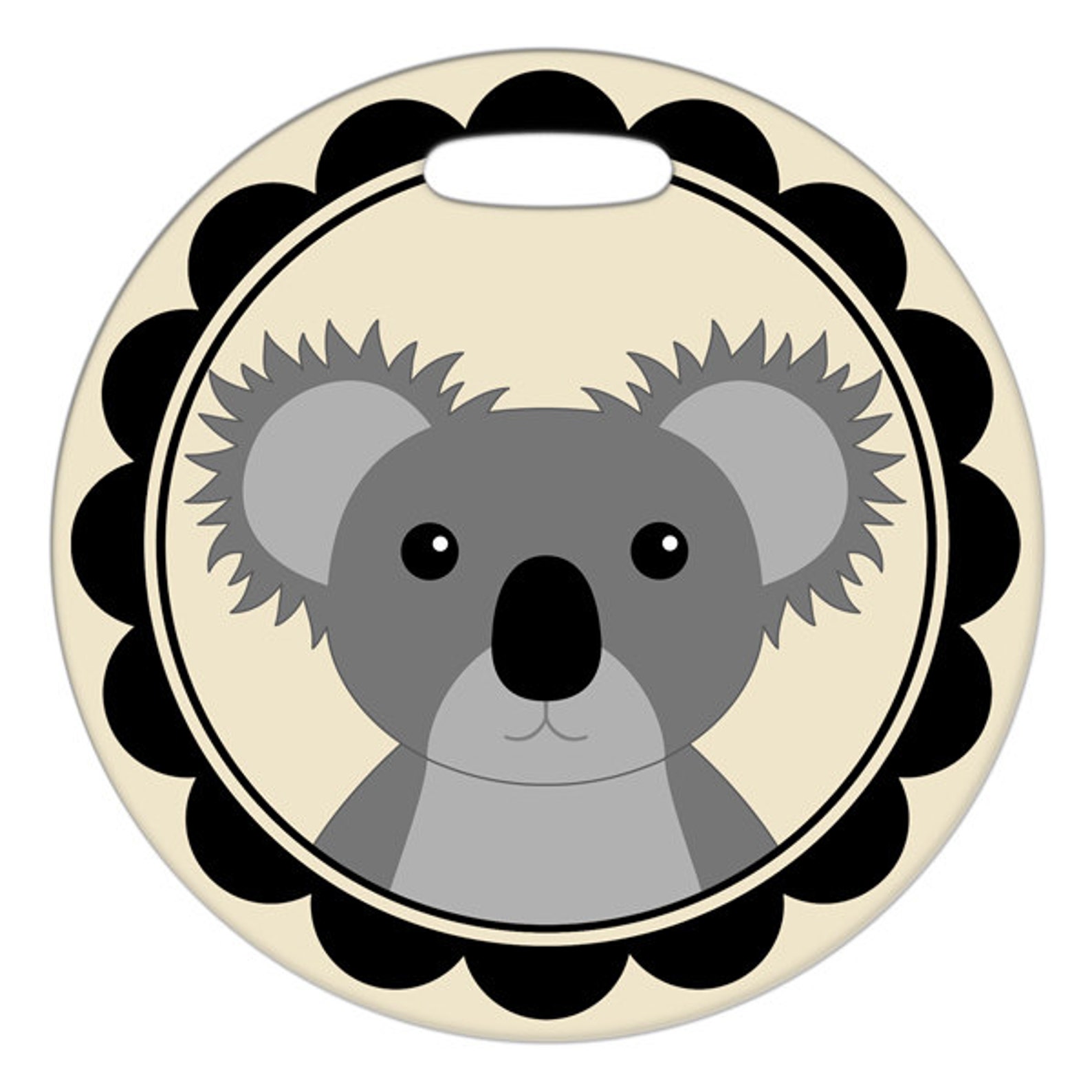 Luggage Tag Koala 2.5 Inch or 4 Inch Round Large Plastic - Etsy