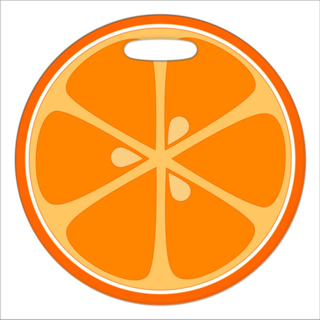 Luggage Tag Orange Slice 2.5 Inch or 4 Inch Large Round Plastic Bag Tag ...